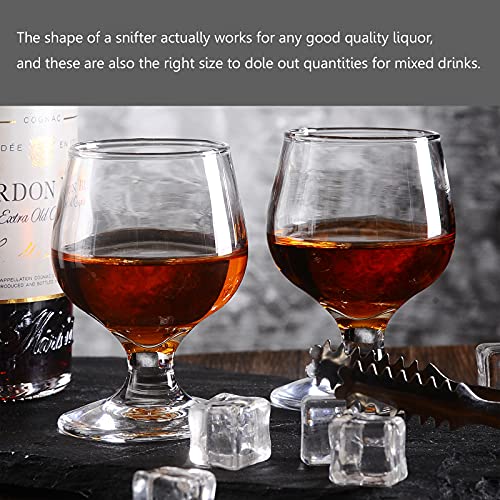 Valeways Shot Glasses, 3.5oz Shot Glass Set of 6/Clear Shot Glasses/Cute Shot Glasses/Perfect for Tasting Brandy/Glass Snifters