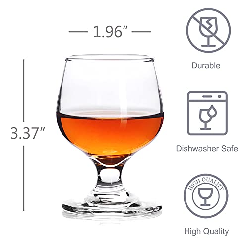 Valeways Shot Glasses, 3.5oz Shot Glass Set of 6/Clear Shot Glasses/Cute Shot Glasses/Perfect for Tasting Brandy/Glass Snifters