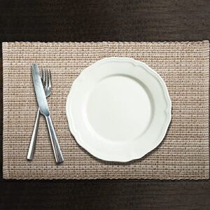 Urban Villa Placemats for Dining Table 100% Cotton Placemats 14''x20'' Over Sized Tablemats Set of 6 Placemats Egg Shell Two Tone Tablemats for Family Dinners Wedding Parties Everyday Use Placemats