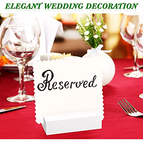 Thyle 12 Pieces Wood Place Card Holders Wood Sign Holders Table Number Holder Stands Name Card Holder for Wedding Party Events Decoration (White, 3 x 1.6 x 0.8 Inch)