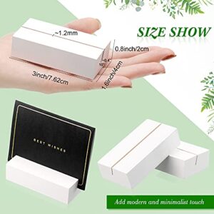 Thyle 12 Pieces Wood Place Card Holders Wood Sign Holders Table Number Holder Stands Name Card Holder for Wedding Party Events Decoration (White, 3 x 1.6 x 0.8 Inch)