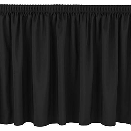 DecorRack 2 Pack Table Skirts, 29 in x 14 ft Each, Multi Pack -BPA Free- Plastic Tableskirt, Disposable, Reusable, Rectangular Tablecloth Skirt, Black (2 Pack)