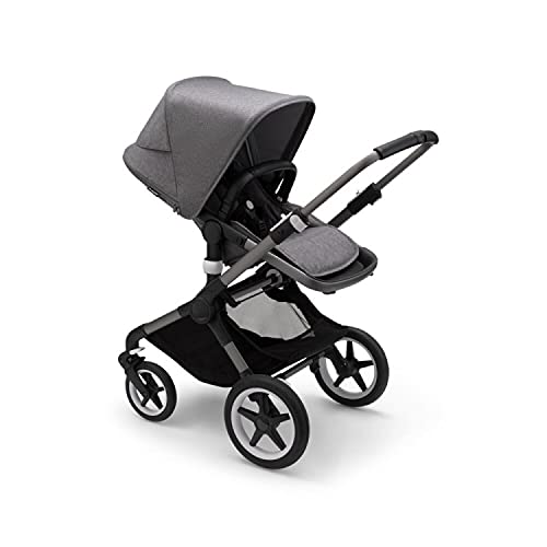 Bugaboo Fox 3 Complete Full-Size Stroller - The Most Advanced Comfort Stroller - Graphite/Grey Melange-Grey Melange