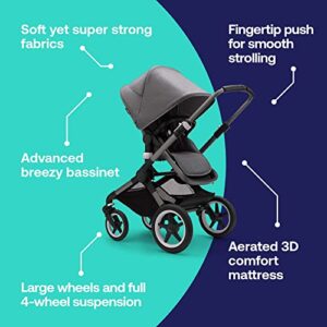 Bugaboo Fox 3 Complete Full-Size Stroller - The Most Advanced Comfort Stroller - Graphite/Grey Melange-Grey Melange