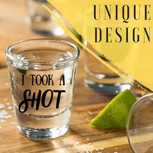 Onebttl Engagement Gifts for Couples, Unique Newly Engaged Gifts, Shot Glass Set, Fiance Fiancee Gifts for Future Mr & Mrs,1.5 oz (45 ml) - I TOOK A SHOT, I SAID YES