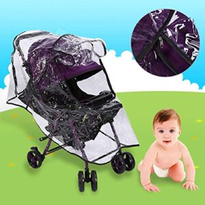 Stroller Rain Cover, Pram Rain Cover Waterproof Transparent Can Be Folded for Stroller for Baby