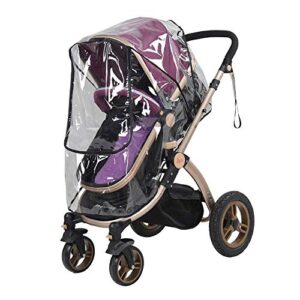 Stroller Rain Cover, Pram Rain Cover Waterproof Transparent Can Be Folded for Stroller for Baby