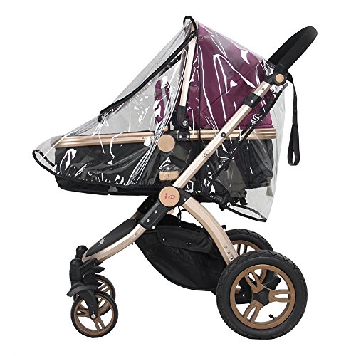 Stroller Rain Cover, Pram Rain Cover Waterproof Transparent Can Be Folded for Stroller for Baby