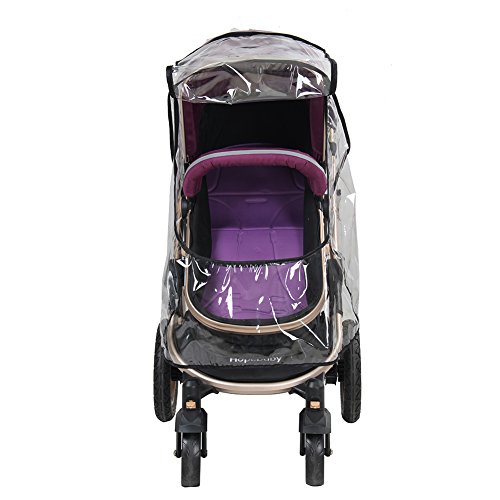 Stroller Rain Cover, Pram Rain Cover Waterproof Transparent Can Be Folded for Stroller for Baby