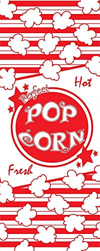 Concession Essentials Paper 1 Oz Printed Popcorn Bags. Pack of 125 Count Popcorn Bags