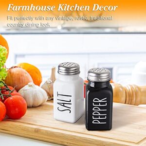 Salt and Pepper Shakers Set, Dopeca 2.7oz Glass Salt Shaker with Stainless Steel Lid, Black and White Modern Kitchen Decor and Accessories, Cute Salt and Pepper Set for Kitchen or Restaurant