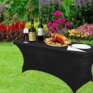 Bliss Casa - 2 Pack, 6FT Stretchable Table Covers - Tight Fit Washable and Wrinkle Resistant Spandex Tablecloths, Ideal for Both Indoor and Outdoor Events and Parties