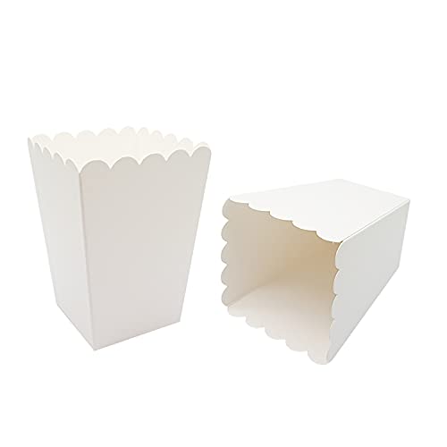 24 Pack White Popcorn Boxes for Party (2.2 x 4.2 x 3 in)