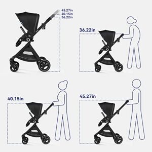 Baby Stroller, ELITTLE EMU Toddler Stroller with Reversible Seat, 0-36 Months Full-Size Stroller Convenient for Various Travel Venues or Vehicles Carrying-Dark