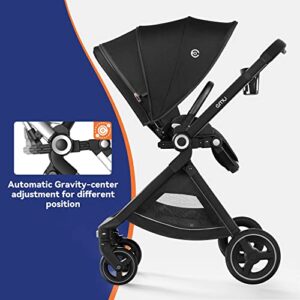 Baby Stroller, ELITTLE EMU Toddler Stroller with Reversible Seat, 0-36 Months Full-Size Stroller Convenient for Various Travel Venues or Vehicles Carrying-Dark