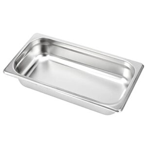 JAPCHET 8 PCS 1/3 Size 2.5 Inch Deep Steam Pan, Anti-Jam Steam Table Pan, Stainless Steel Hotel Pan Food Pan for Buffet, Restaurants, Catering