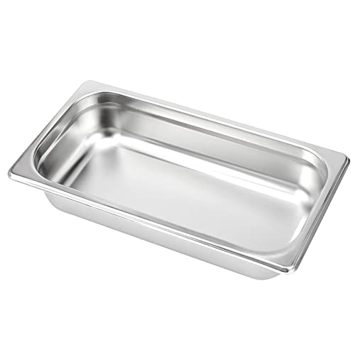 JAPCHET 8 PCS 1/3 Size 2.5 Inch Deep Steam Pan, Anti-Jam Steam Table Pan, Stainless Steel Hotel Pan Food Pan for Buffet, Restaurants, Catering