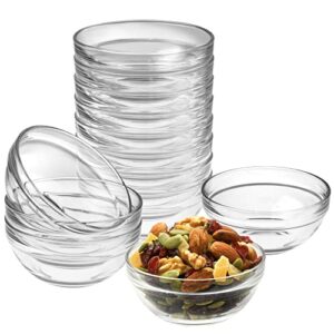 Lartique Mini 3.5 Inch Small Glass Bowls - Small Bowls Perfect for Prep, Dips, Nuts, or Candy - Meal Prep Bowls or Dessert Bowls, Set of 12