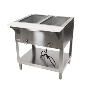 kratos 28w-109 - nsf commercial 120v electric steam table/hot food table - 2 wells - stationary - 29" wx30 dx34 h