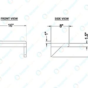 AmGood 8" X 16" Stainless Steel Wall Shelf | Metal Shelving | Garage, Laundry, Storage, Utility Room | Restaurant, Commercial Kitchen | NSF