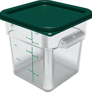 Carlisle FoodService Products CFS Squares Plastic Food Storage Container, 4 Quarts, Clear