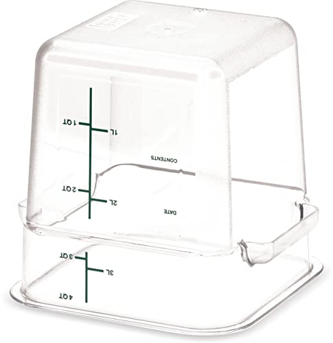 Carlisle FoodService Products CFS Squares Plastic Food Storage Container, 4 Quarts, Clear