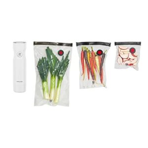 zwilling fresh & save 4-pc vacuum sealer starter set, reusable sous vide bags, meal prep