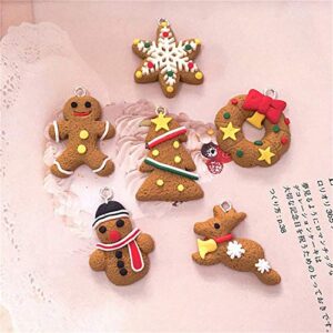 GUAngqi Christmas Tree Hanging Decorations Gingerbread Pendants for Window Fireplace,Light Yellow