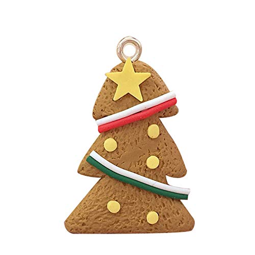 GUAngqi Christmas Tree Hanging Decorations Gingerbread Pendants for Window Fireplace,Light Yellow