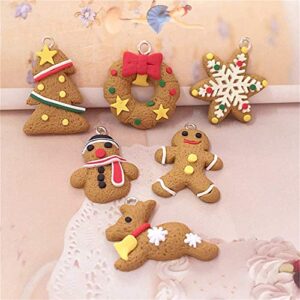 GUAngqi Christmas Tree Hanging Decorations Gingerbread Pendants for Window Fireplace,Light Yellow