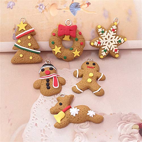 GUAngqi Christmas Tree Hanging Decorations Gingerbread Pendants for Window Fireplace,Light Yellow