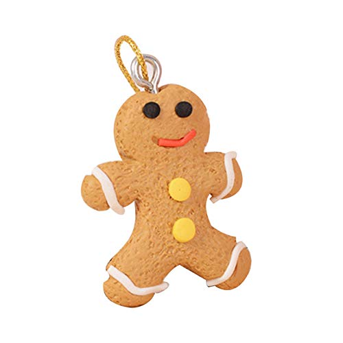 GUAngqi Christmas Tree Hanging Decorations Gingerbread Pendants for Window Fireplace,Light Yellow