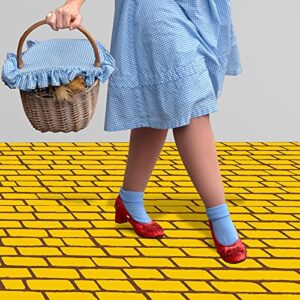 Road Runner Yellow Brick Road Runner and Emerald Castle Backdrop Party Decorations Yellow Brick Road Backdrop Floral Rainbow Photography Background Princess Decorations Party Supplies for Baby Shower