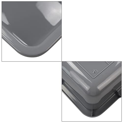 Fiazony Large Plastic Bus Boxes, Gray Commercial Plastic Tubs, 32 L, 4-Pack 