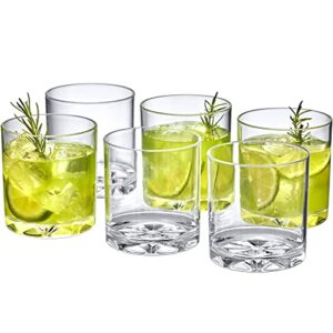 amazing abby - liberty - 12-ounce plastic tumblers (set of 6), plastic drinking glasses, all-clear reusable plastic cups, bpa-free, shatter-proof, dishwasher-safe