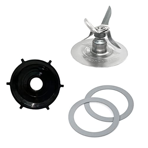 for Oster Blender Replacement Parts Blender Ice Blade with Jar Base Cap and Two Rubber O Ring Seal Gasket Accessory Refresh Kit