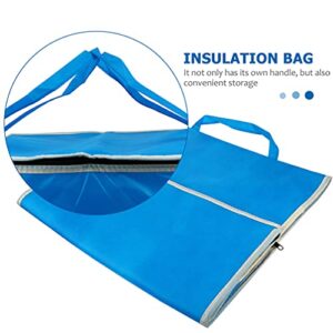 Hemoton Delivery Bag Insulated Food Delivery Bag Meal Grocery Tote Shopping Bag Hot Cold Thermal Insulated Food Carrier for Food Transport Travel Picnic Camping 35X35X24CM Blue Pizza Insulation Tote