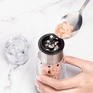 Pepper Grinder or Salt Mill Set Grind Smoothly-Adjustable Coarseness Refillable Pepper Mill Grinder Easy To Clean TREBLEWIND