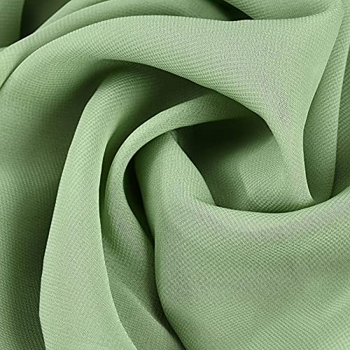 DOLOPL 10ft Sage Green Chiffon Table Runner Wedding Table Runner,29x120 inches Gauze Table Runner,Rustic Sheer Table Decor for Romantic Bridal Baby Shower, Birthday Table Decorations