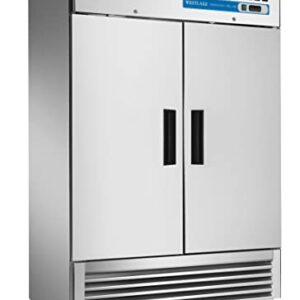 WESTLAKE 54" W Commercial Refrigerator 2 door 2 Section Stainless Steel Reach in Solid door Upright Fan Cooling 49 Cu.ft Cooler for Restuarant, Bar, Shop, etc