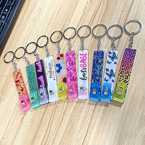 Gergxi Card Puller KeychainGergxi Multifunctional Long Nails Credit Card Puller Keychain Acrylic Card Grabber Key Chain Social Distancing Touchless Tool, 2x10 cm/ 0.79x3.94 inches