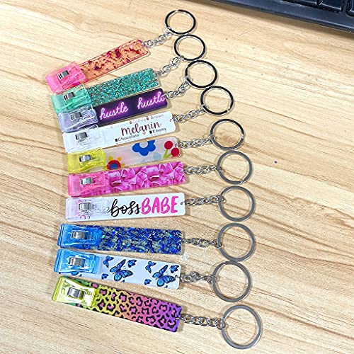 Gergxi Card Puller KeychainGergxi Multifunctional Long Nails Credit Card Puller Keychain Acrylic Card Grabber Key Chain Social Distancing Touchless Tool, 2x10 cm/ 0.79x3.94 inches