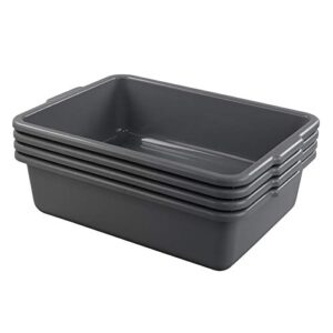 asking 4-pack 23 l plastic commercial bus box, utility bus tub, gray