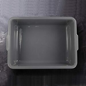 Asking 4-Pack 23 L Plastic Commercial Bus Box, Utility Bus Tub, Gray