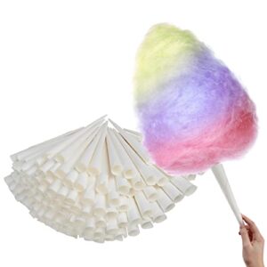 cotton candy cones (100 pack) - white cotton candy sticks - kraft paper cotton candy cone - carnival cotton candy supplies for floss sugar cotton candy - cones for cotton candy maker - stock your home