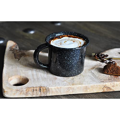 Mirro 12oz Traditional Vintage Black Speckled Enamel on Steel Mug, (MIR-1071