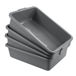 jandson 22 l commercial bus tubs, 4 pack utility bus box, grey, f