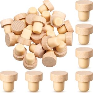 wine bottle corks t shaped cork plugs for wine cork wine stopper reusable wine corks wooden and rubber wine stoppers bottle stoppers sealing plug bottle stopper for beer bottles craft (24 pieces)