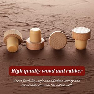 Wine Bottle Corks T Shaped Cork Plugs for Wine Cork Wine Stopper Reusable Wine Corks Wooden and Rubber Wine Stoppers Bottle Stoppers Sealing Plug Bottle Stopper for Beer Bottles Craft (24 Pieces)