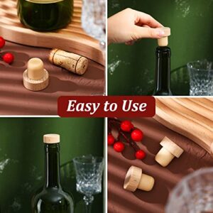 Wine Bottle Corks T Shaped Cork Plugs for Wine Cork Wine Stopper Reusable Wine Corks Wooden and Rubber Wine Stoppers Bottle Stoppers Sealing Plug Bottle Stopper for Beer Bottles Craft (24 Pieces)